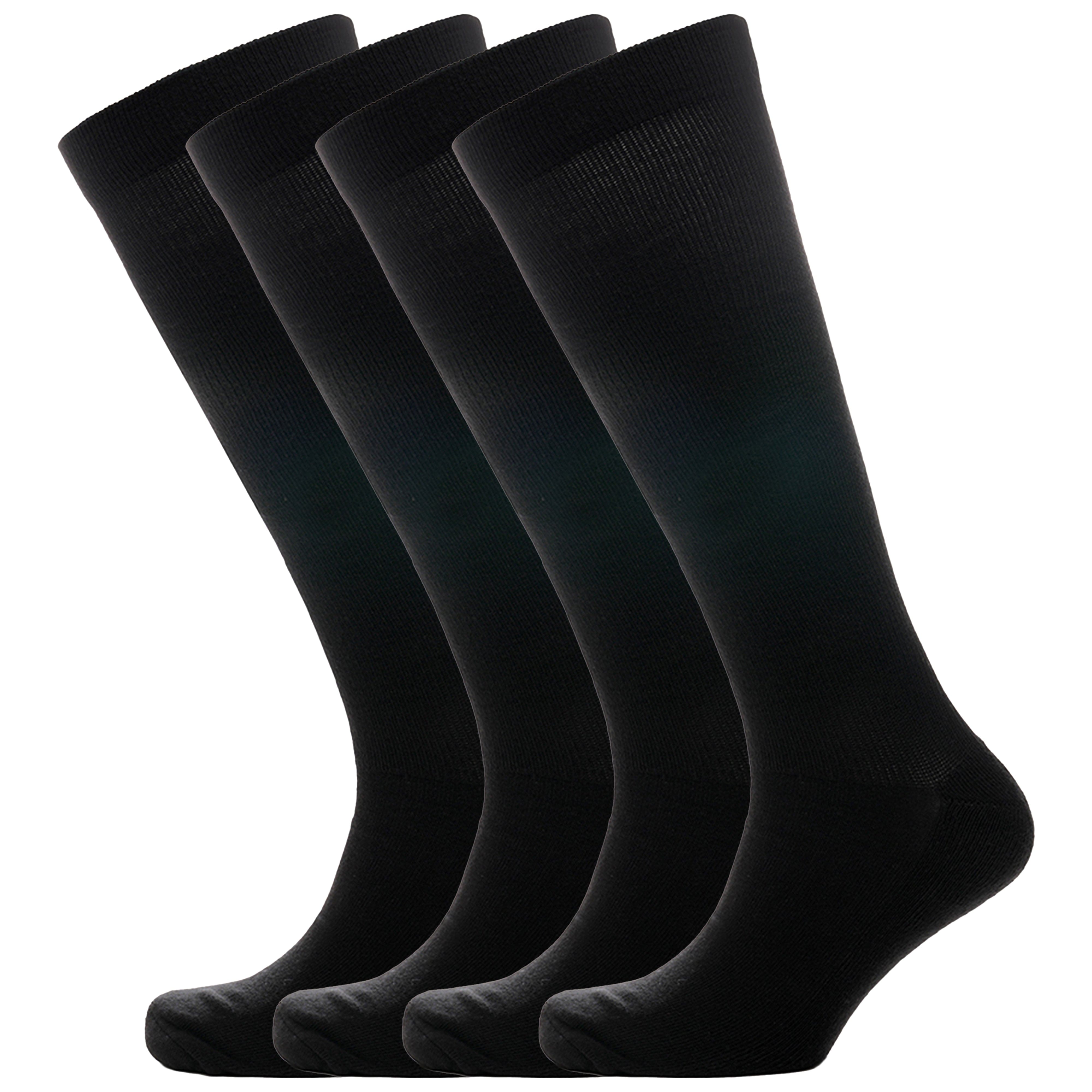 2 Pairs Unisex Travel Socks Black Long Knee High Breathable Flight ...