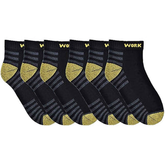 Sock Stack Mens Crew Work Boot Socks 6 Pairs Reinforced Heel Toe Cotton ...