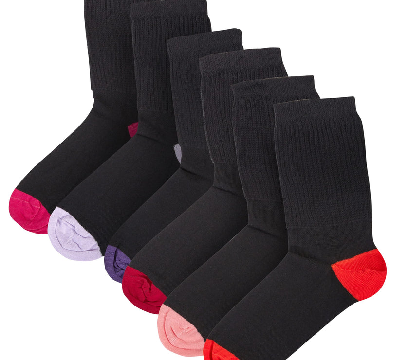 Sock Stack Women's Extra Wide Diabetic Socks 6 Pairs Breathable Soft ...