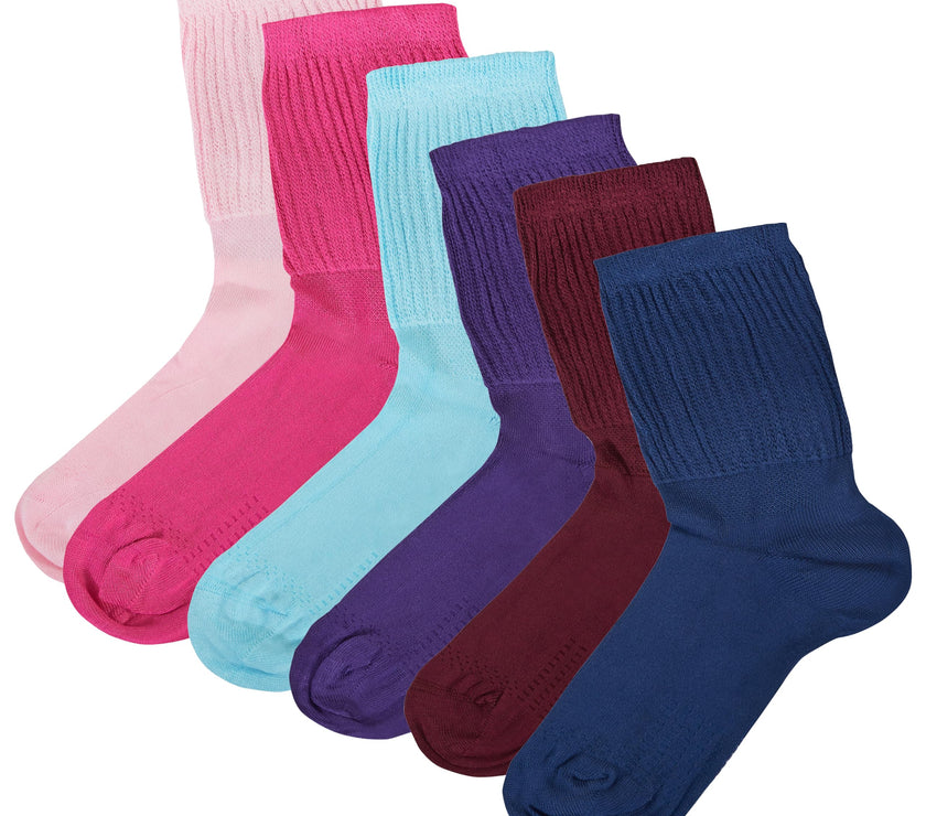 Sock Stack Women's Extra Wide Diabetic Socks 6 Pairs Breathable Soft ...