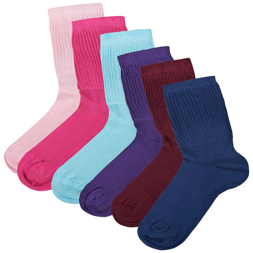 Sock Stack Women's Extra Wide Diabetic Socks 6 Pairs Breathable Soft ...