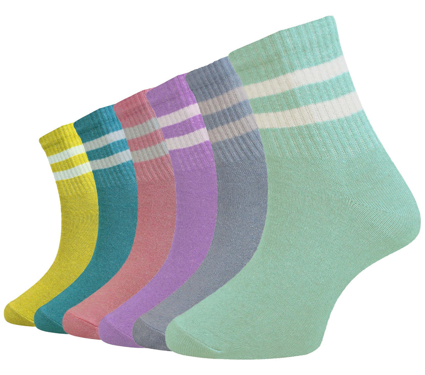 Sock Stack Women's Short Sports Socks 6 Pairs Crew Length Moisture ...