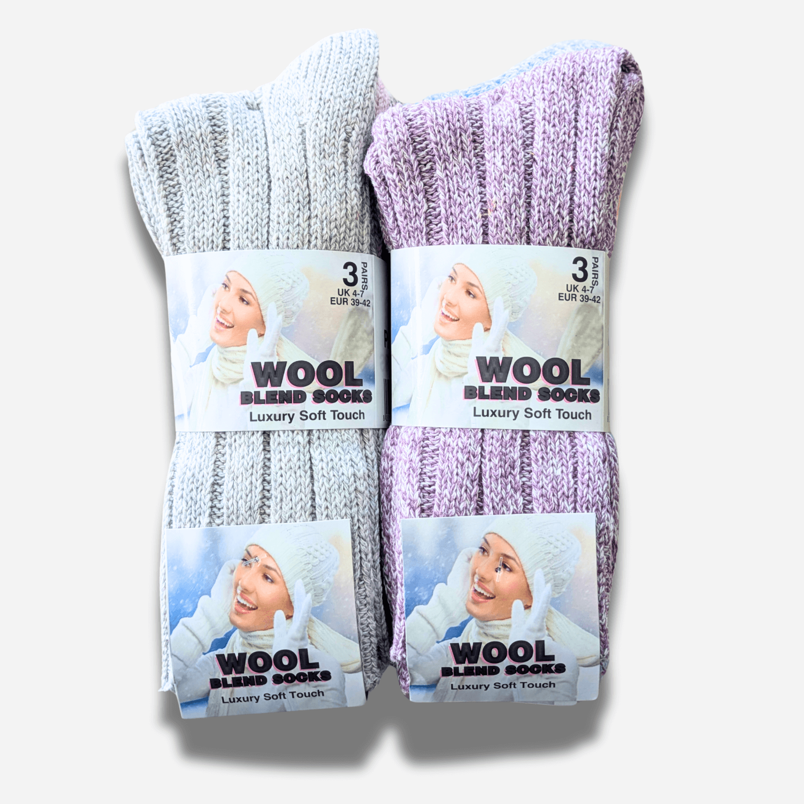 Sock Stack Women's Chunky Wool Thermal Socks 6 Pairs UK 4-7 EU 37-40 ...