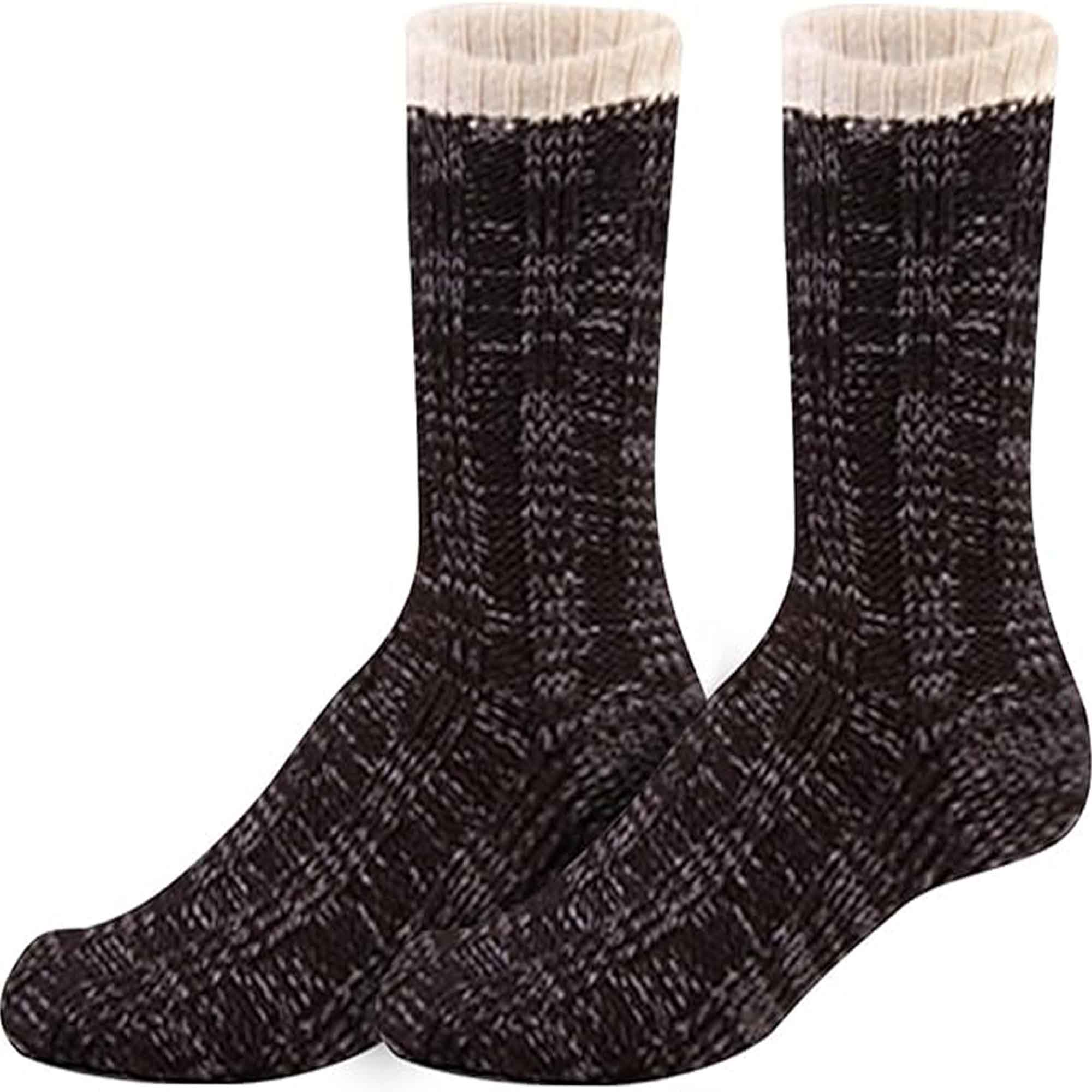 Extra Warm Men's Thermal Chunky Slipper Socks with Non Slip Grips ...
